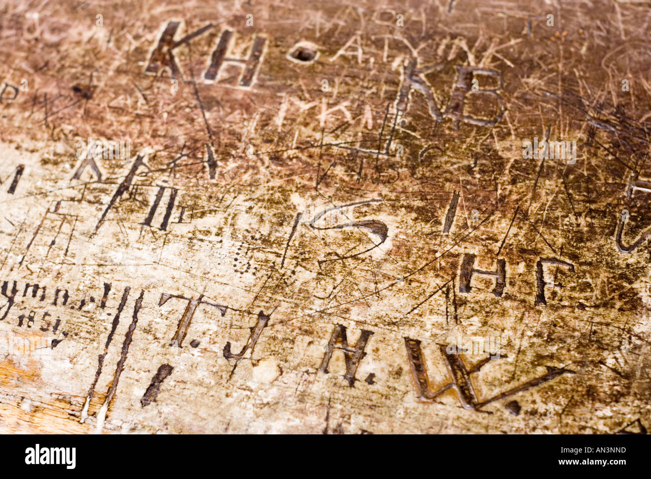 Stone wood writing font hi-res stock photography and images - Alamy