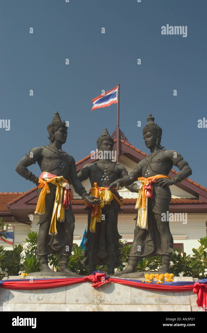 Three Kings monument Chiang Mai Northern Thailand South East Asia Stock ...