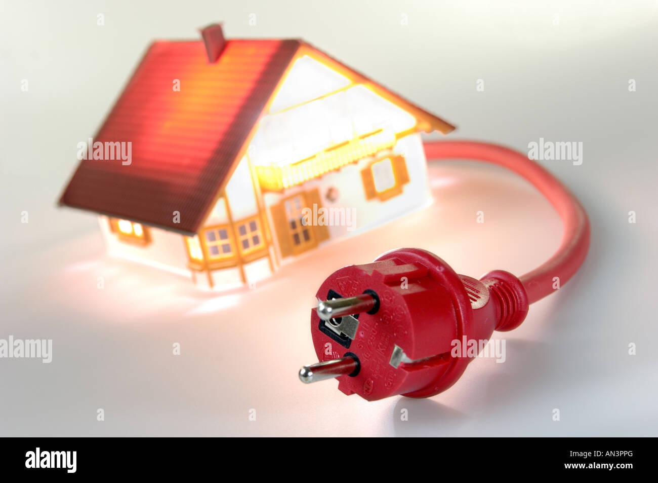 model house with plug Stock Photo - Alamy