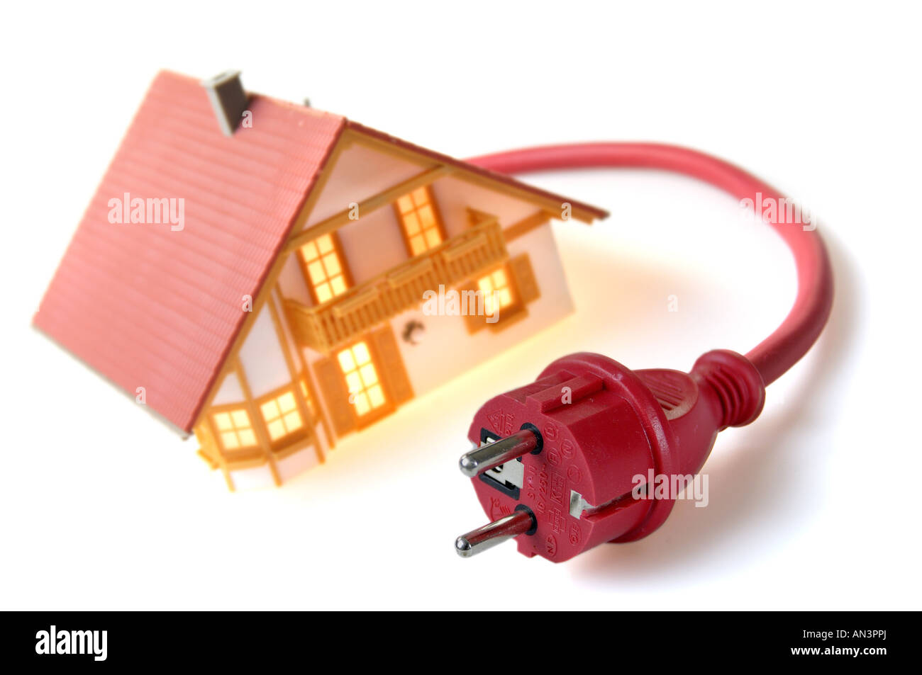 model house with plug Stock Photo - Alamy