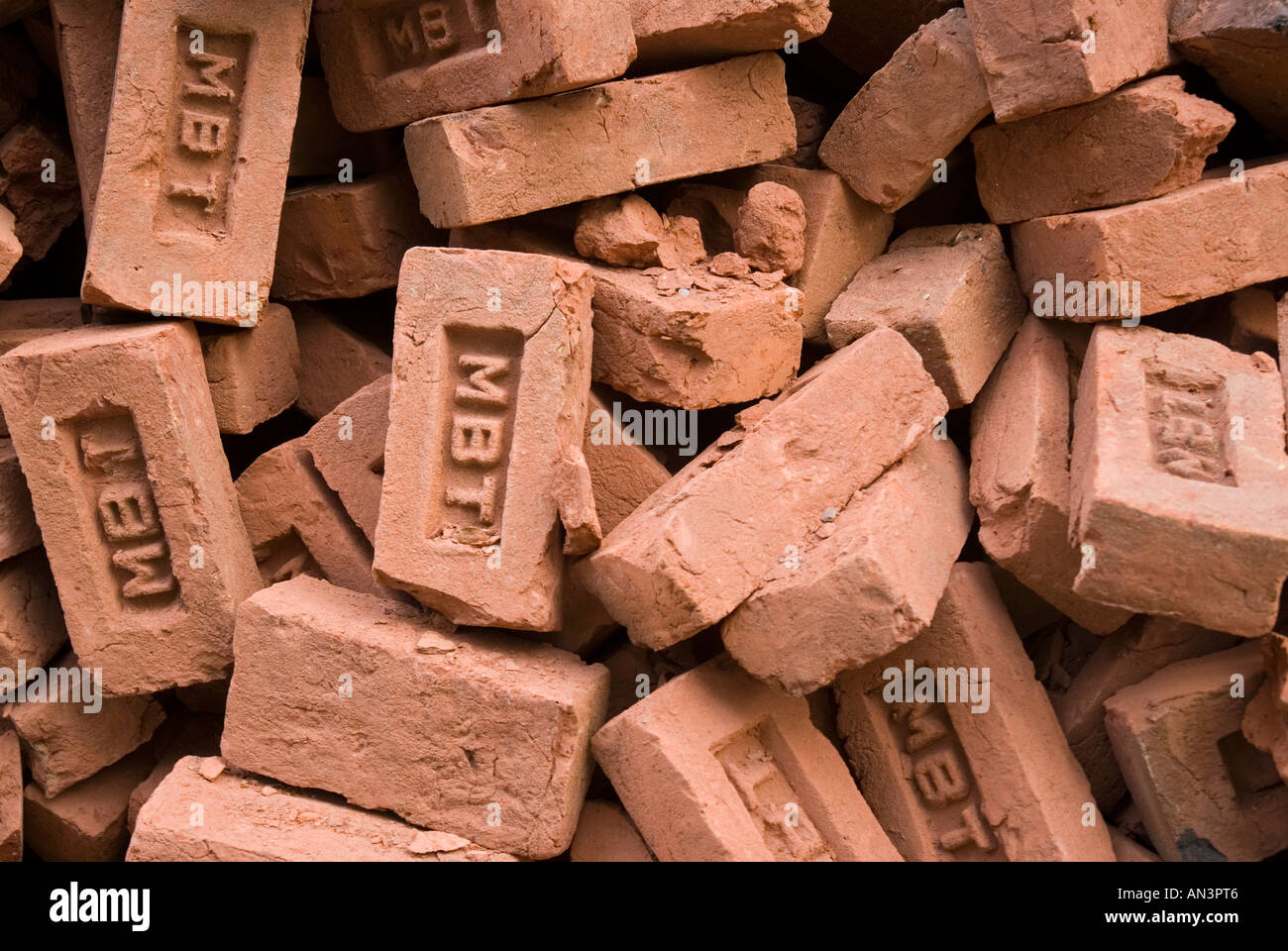 View of a pile of Bricks Stock Photo - Alamy