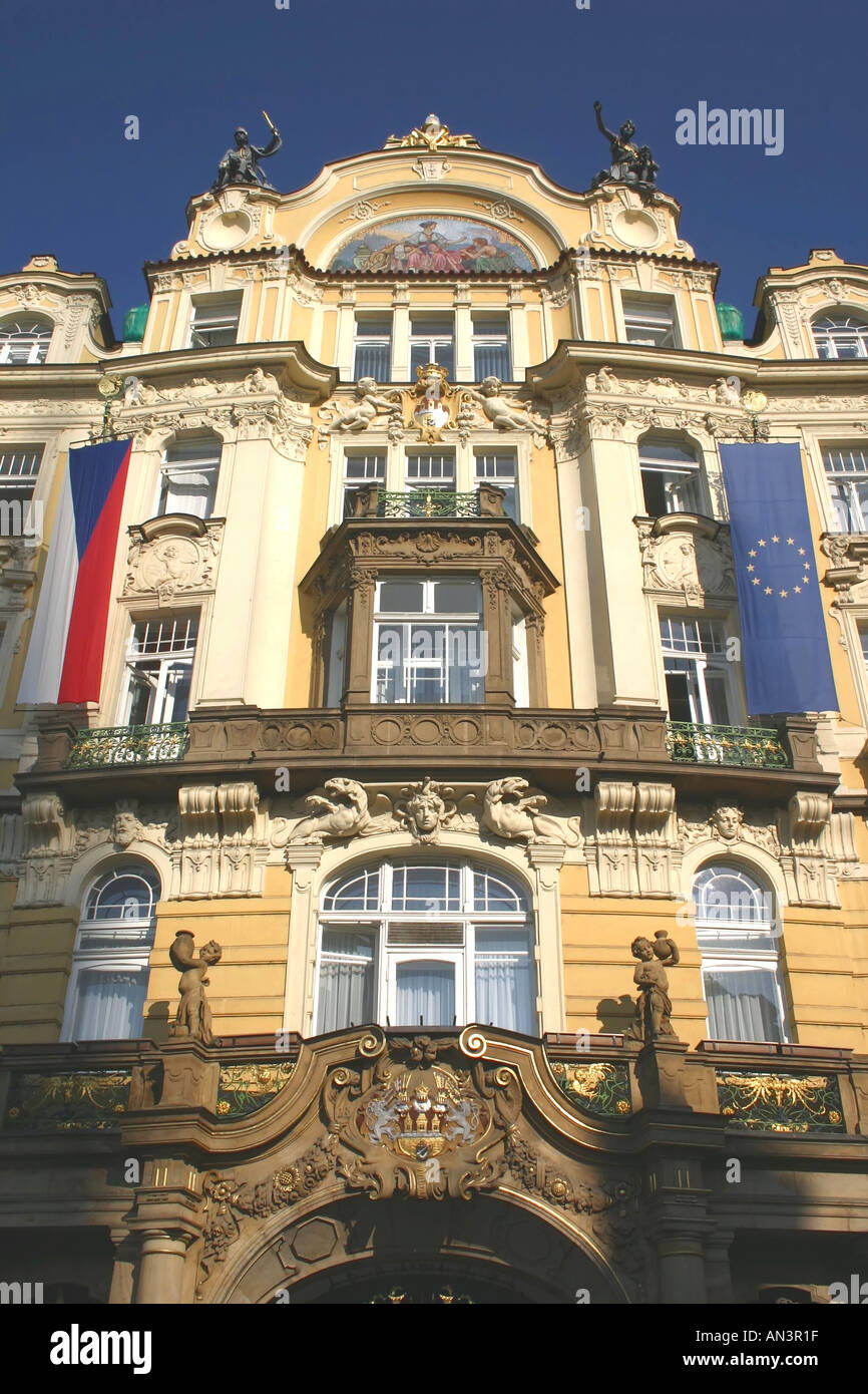 Art Nouveau facade of the Ministry of Local Development, Prague, Czech ...