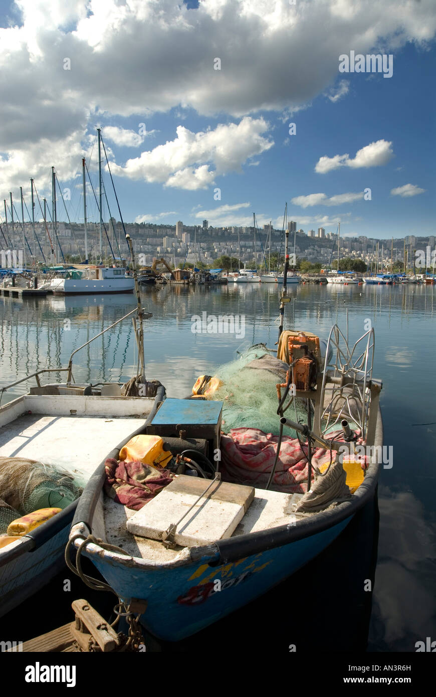 Israel Haifa fishing boats in the Kishon harbour Stock Photo - Alamy