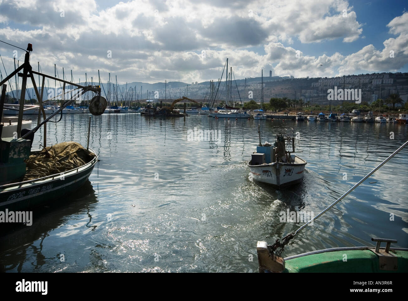 Israel Haifa fishing boats in the Kishon harbour Stock Photo - Alamy