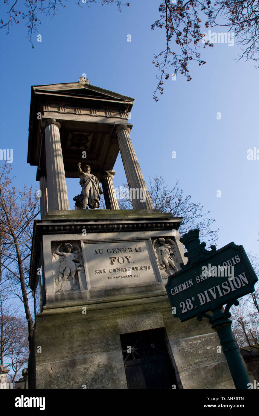 Père Lachaise Cemetery Memorial to General Foy Stock Photo - Alamy