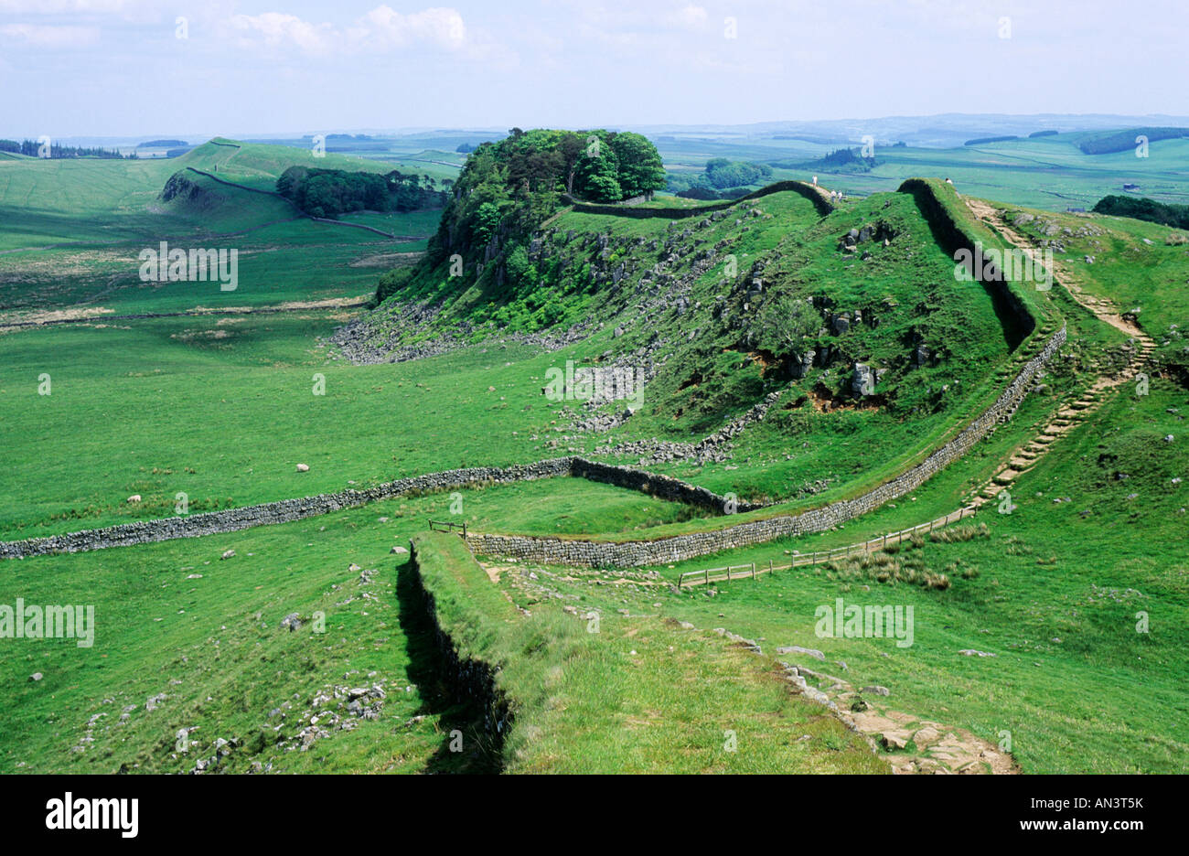 Hadrian s Wall Northumberland near Housesteads Stock Photo - Alamy
