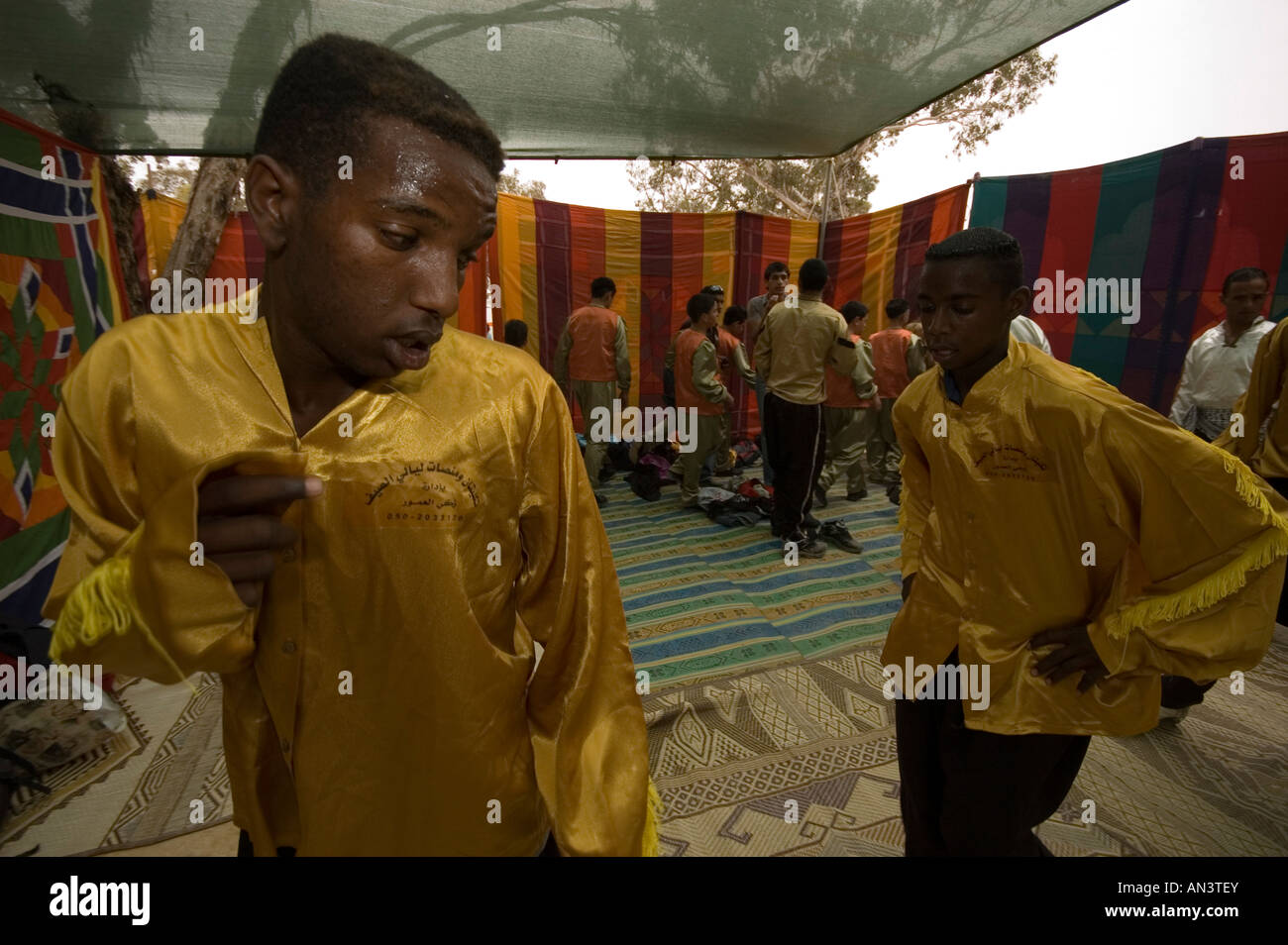Israel Negev desert Bedouin festival Dancers in the tent Stock Photo ...