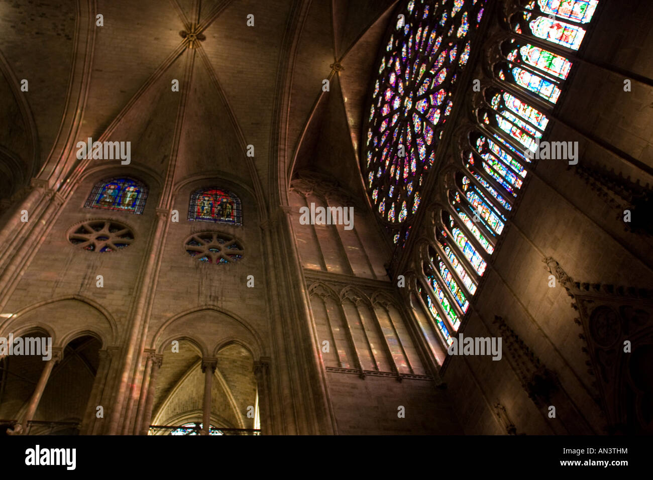 Interior Notre Dame Cathedral Windows Paris France Stock Photo - Alamy