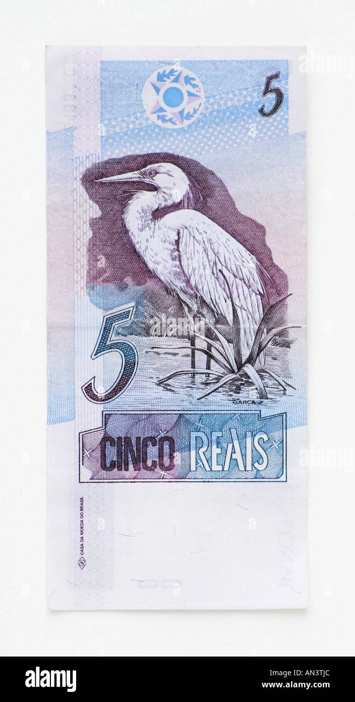 Brazil Brasil Five Real Reais Note Stock Photo - Alamy