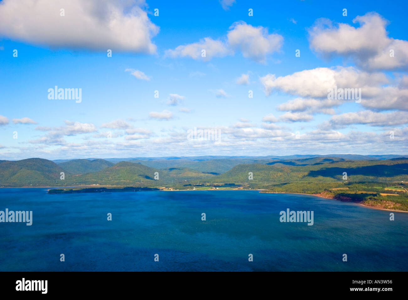 Aerial view of the Gaspe Peninsula Quebec Canada Stock Photo - Alamy