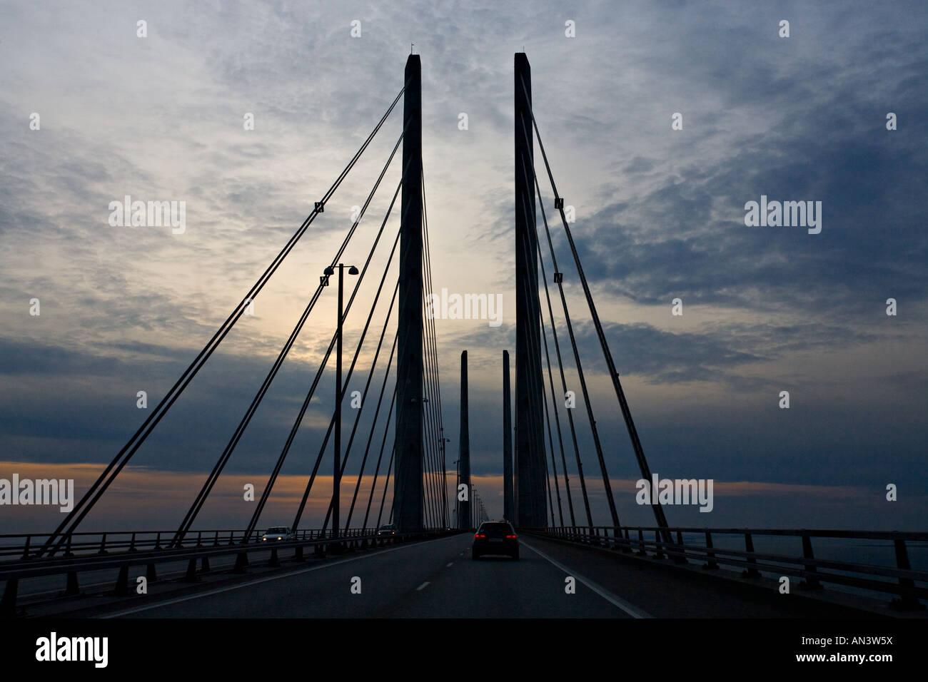 Oresund Bridge between Malmo, Sweden and Copenhagen, Denmark Stock ...