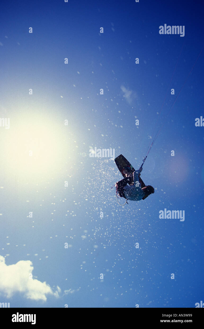 Kiteboarding, Moorea, French Polynesia Stock Photo - Alamy