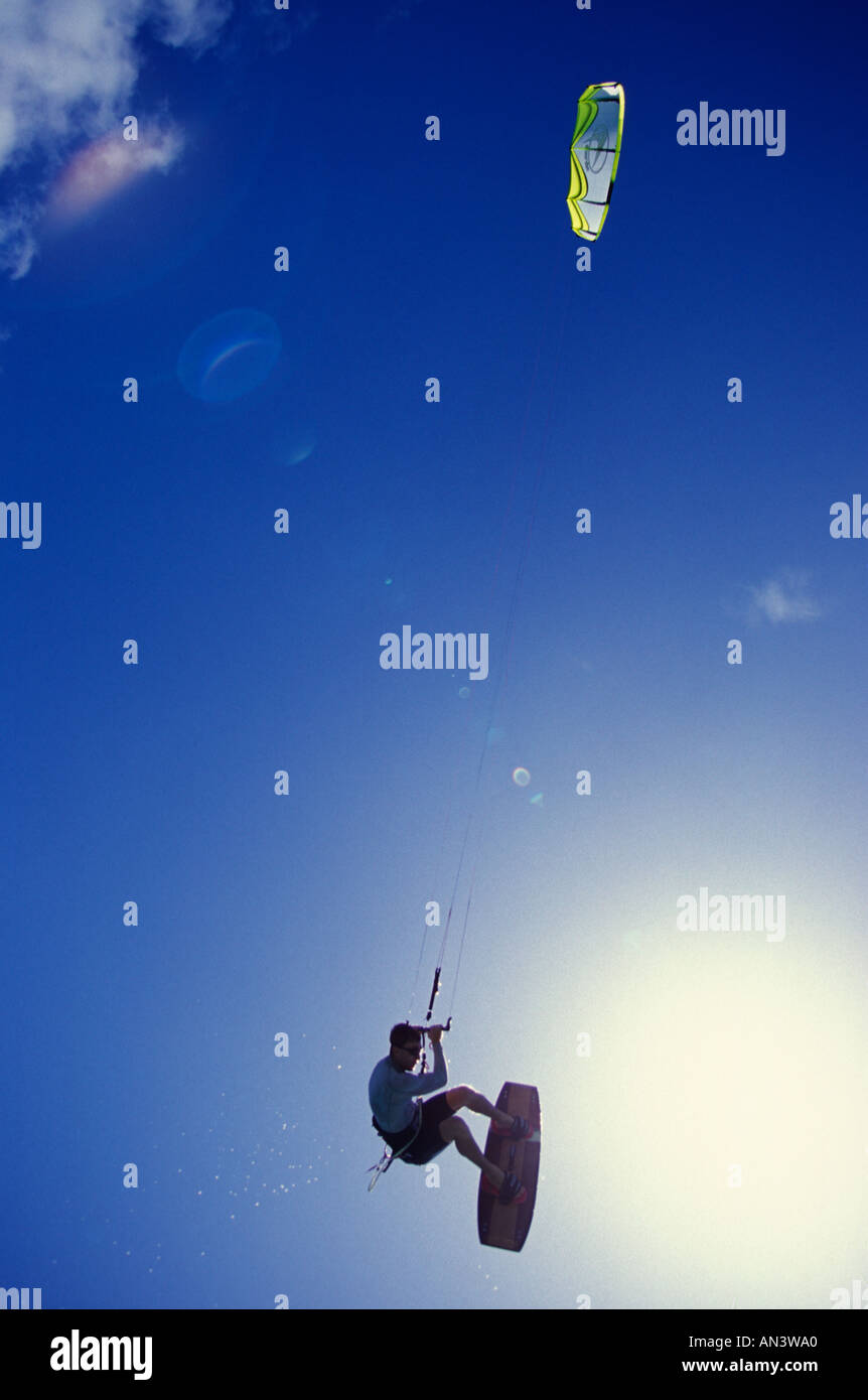 Kiteboarding, Moorea, French Polynesia Stock Photo - Alamy
