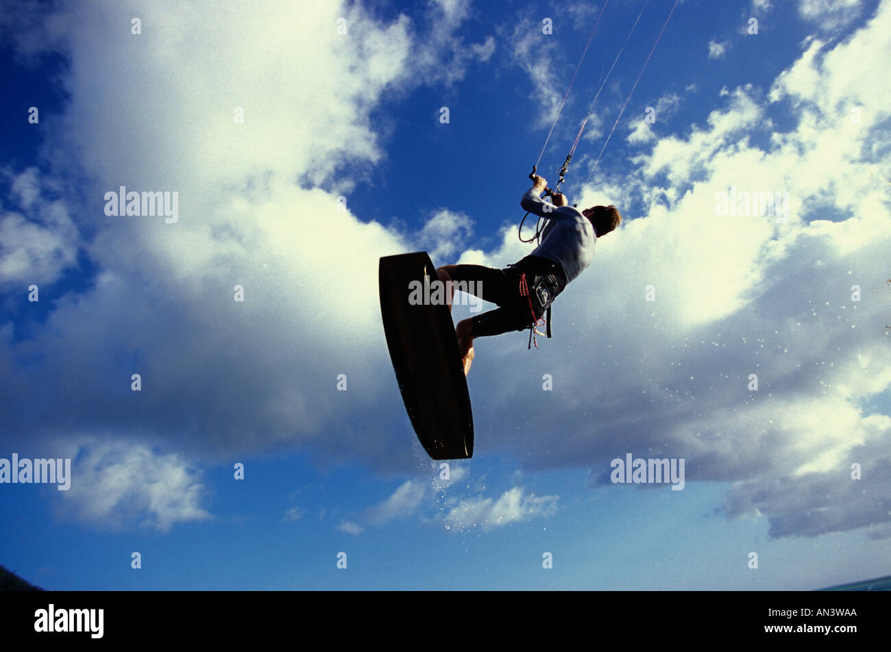 Kiteboarding, Moorea, French Polynesia Stock Photo - Alamy
