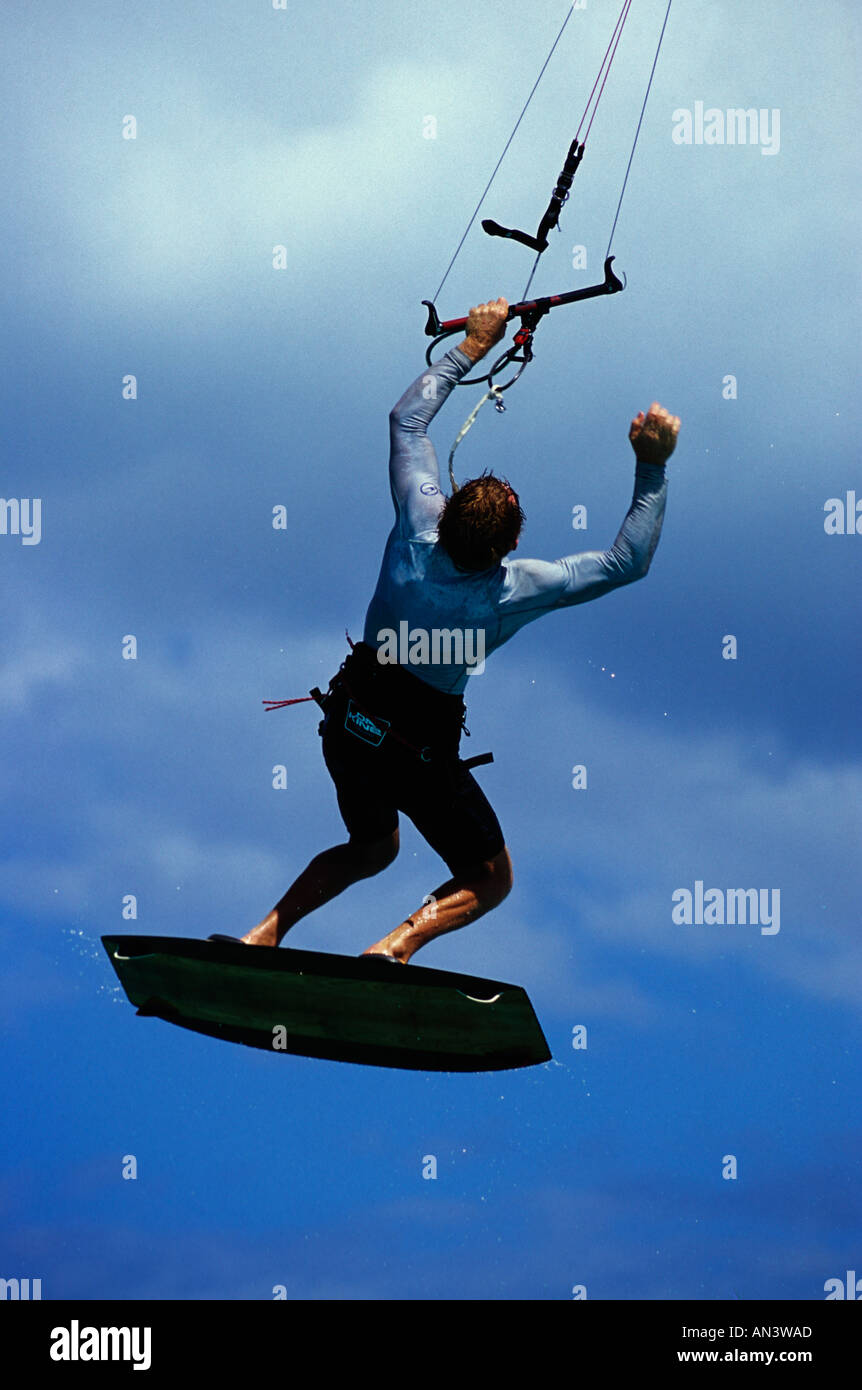 Kiteboarding, Moorea, French Polynesia Stock Photo - Alamy