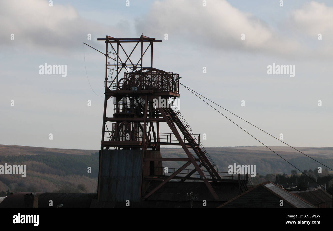 Colliery head at Big Pit National Coal Museum at Blaenavon, Wales UK ...