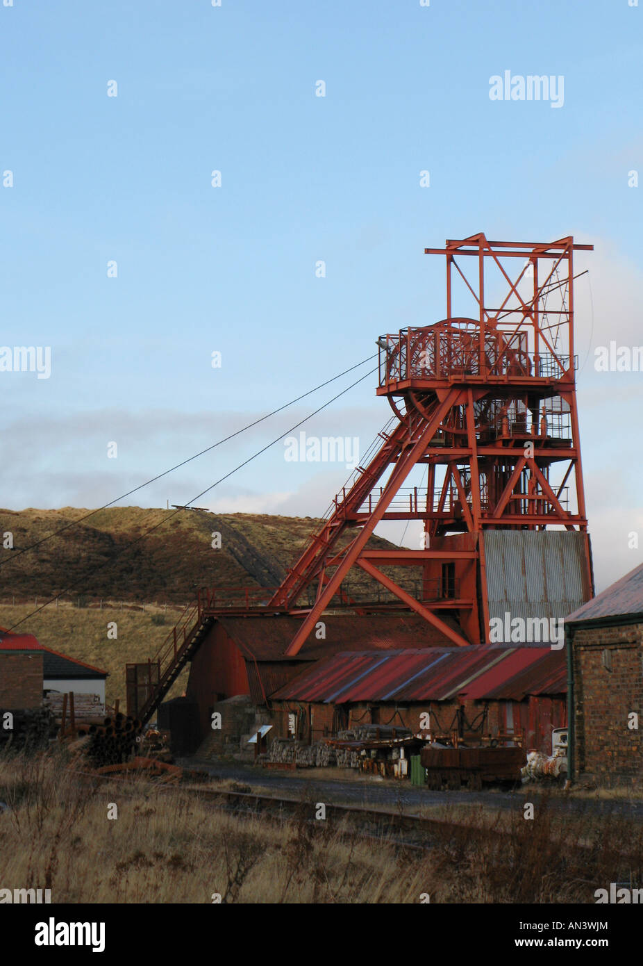 Colliery head at Big Pit National Coal Museum at Blaenavon, Wales UK ...