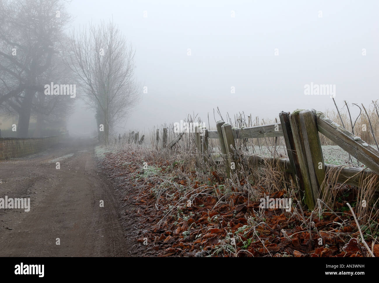 Winters landscape nottinghamshire england Stock Photo - Alamy