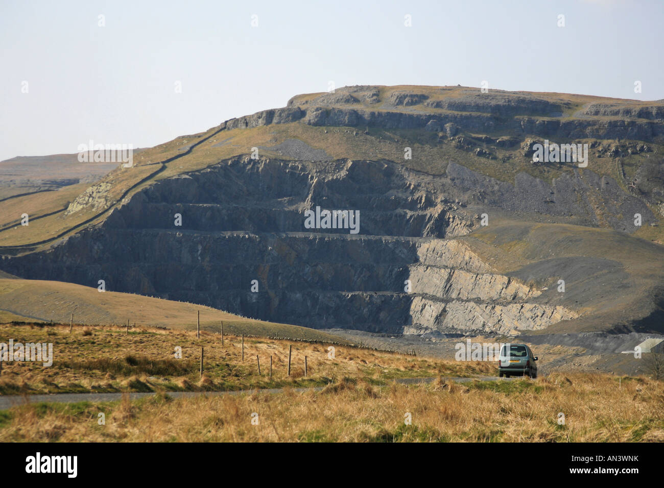 A limestone quarry near Horton in Ribblesdale in the Yorkshire Dales ...