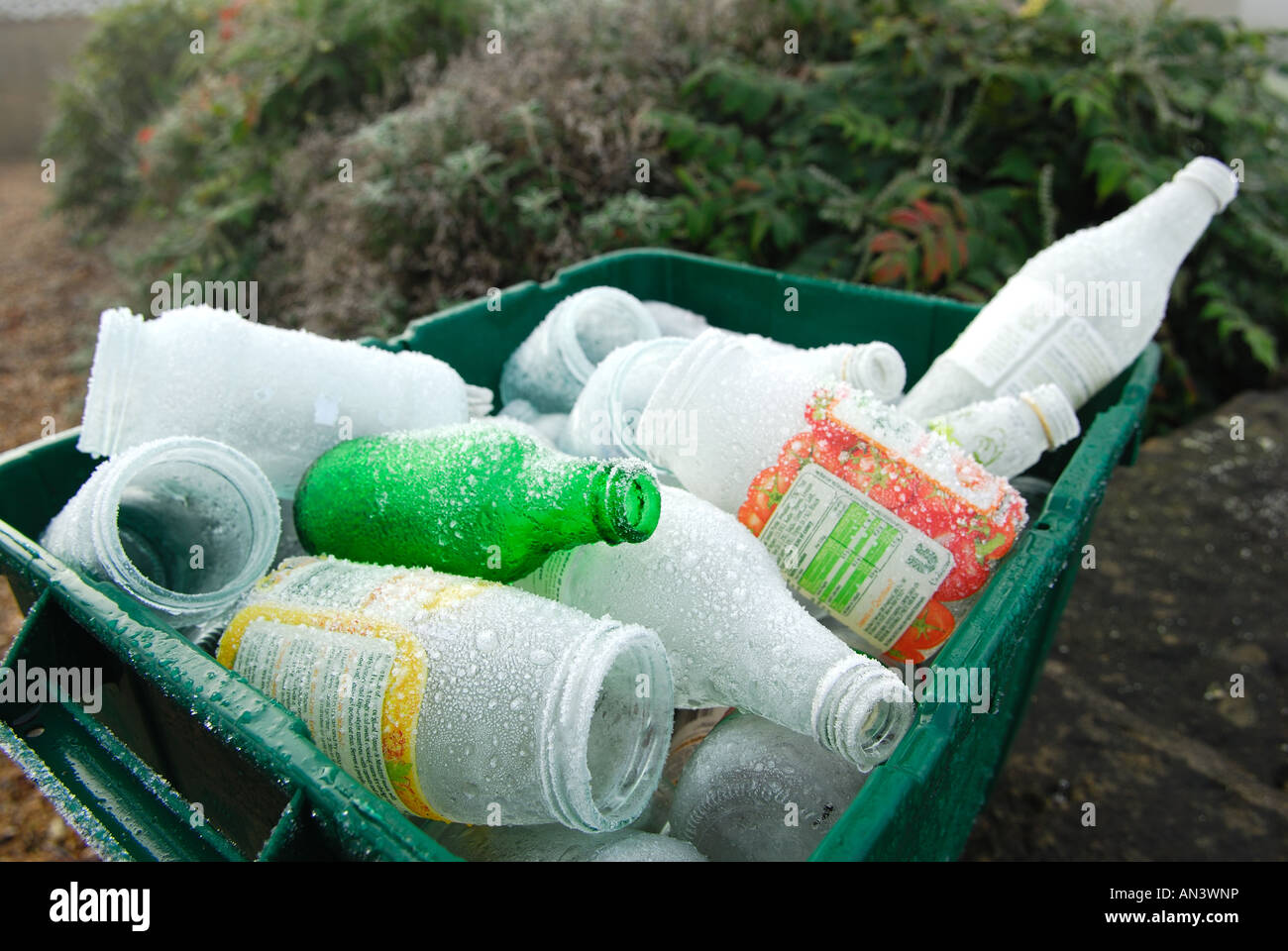 Glass ready for recycling Stock Photo - Alamy