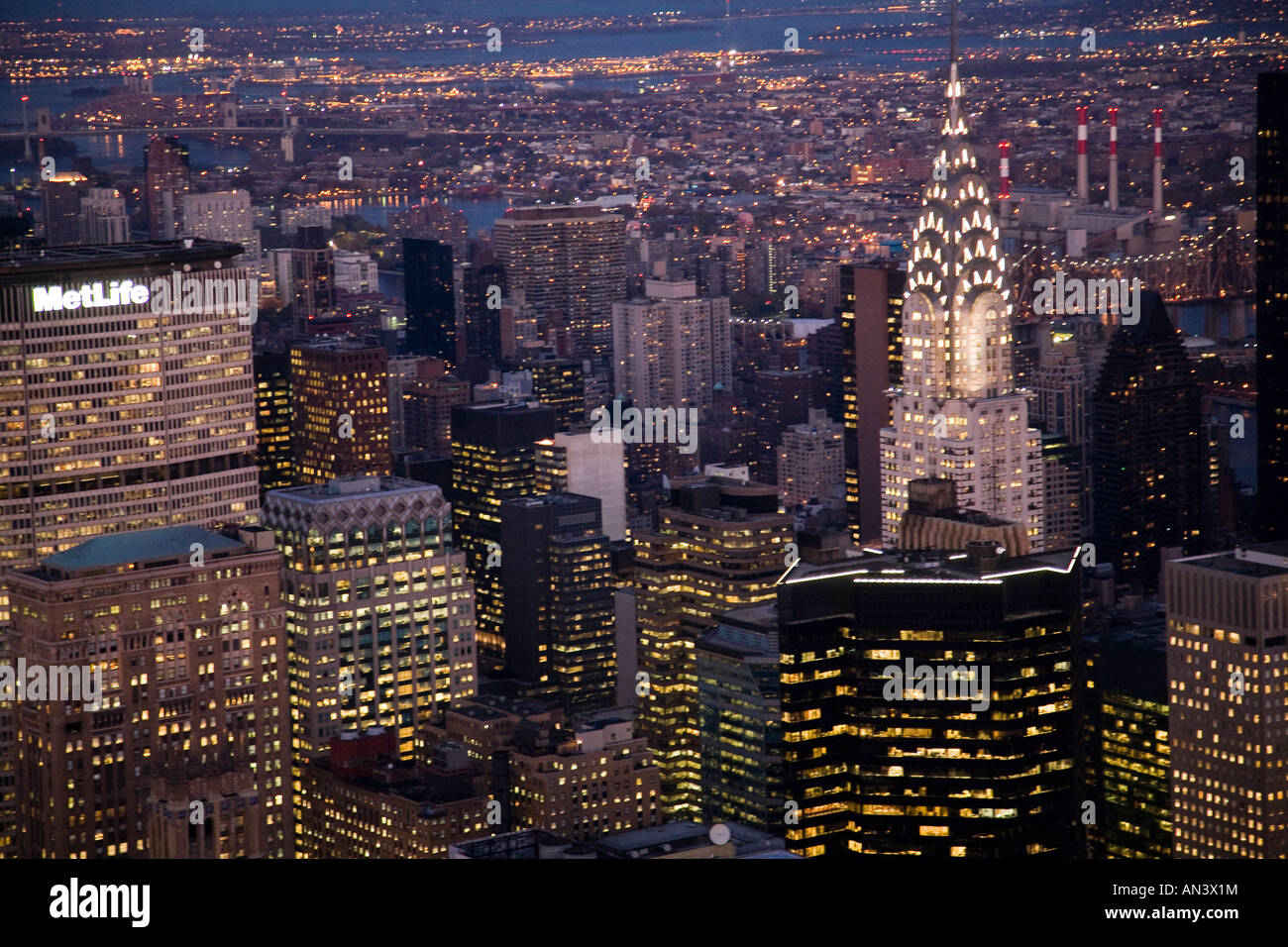 Night view of NYC from the Empire State Building Stock Photo - Alamy