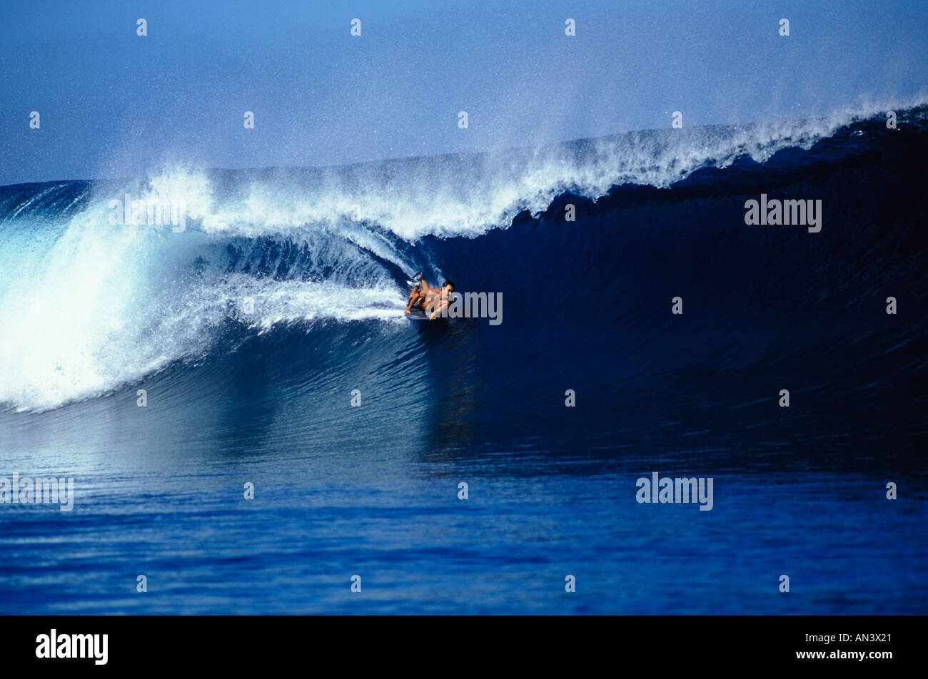Bodyboarder, Teahupoo, Tahiti, French Polynesia Stock Photo - Alamy