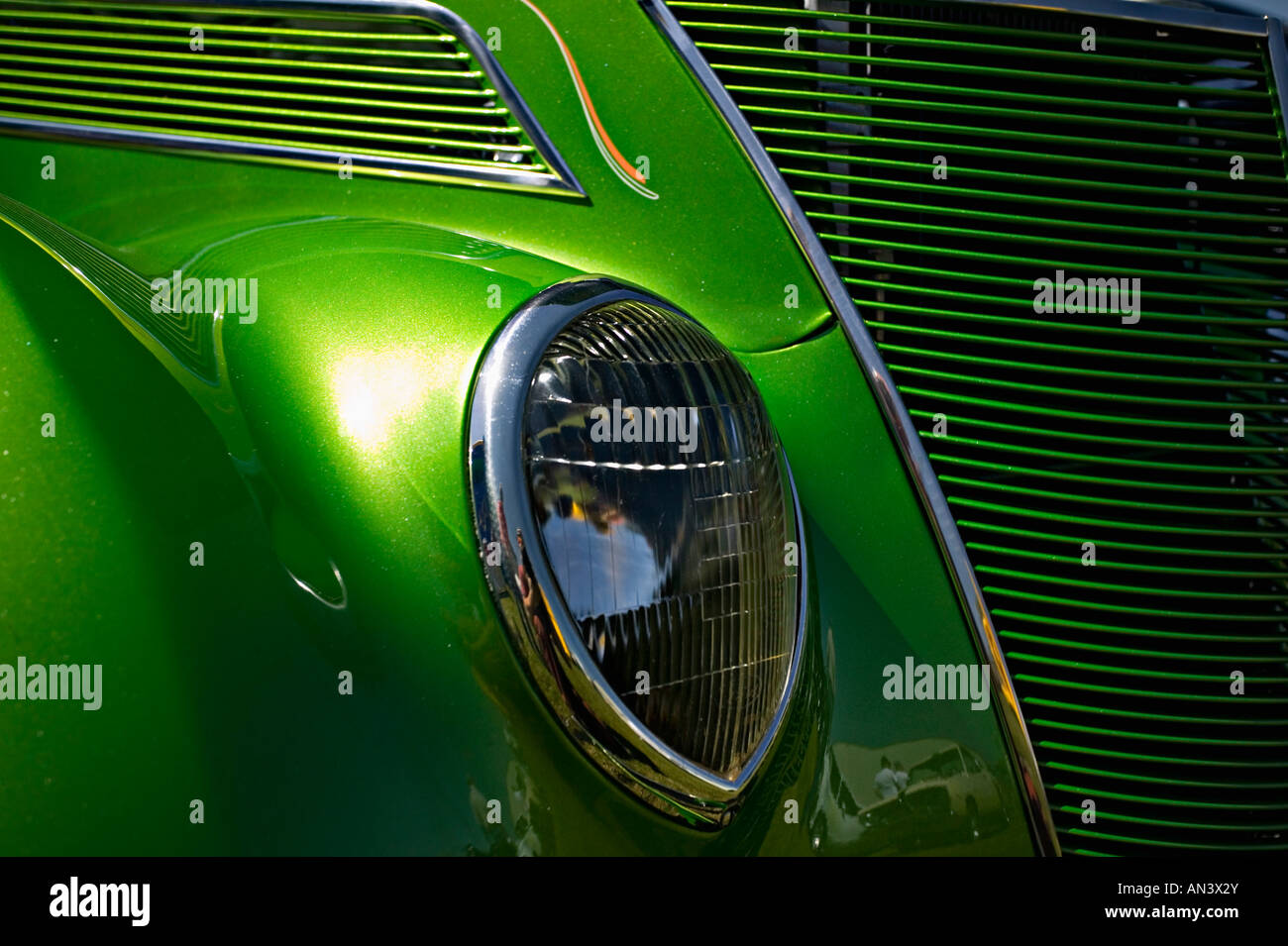 Hot rod car detail Stock Photo - Alamy