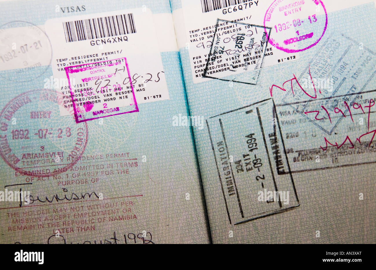 Passport uk entry stamps hi-res stock photography and images - Alamy