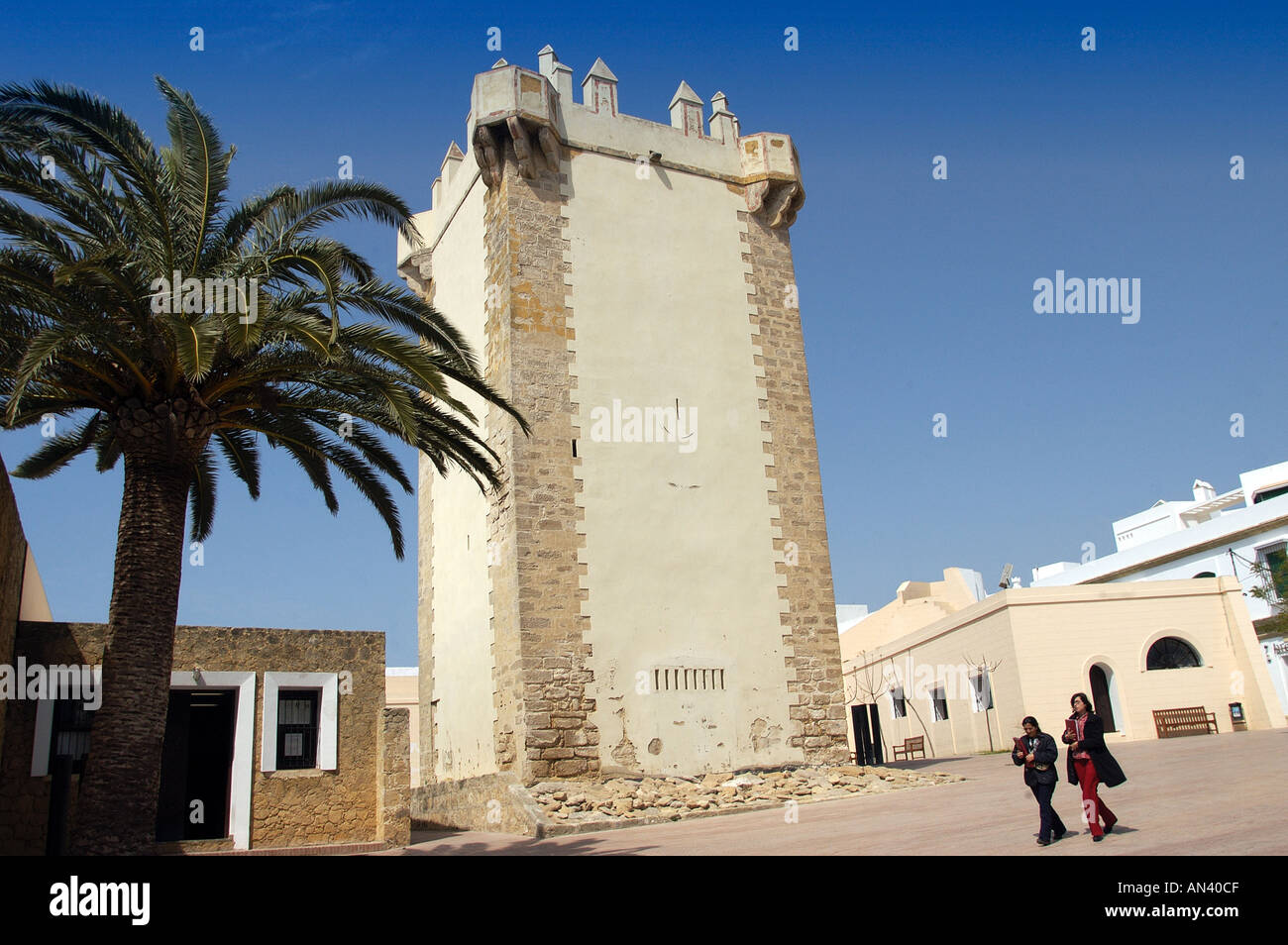 Spain Cadiz defense tower at Conil Stock Photo - Alamy