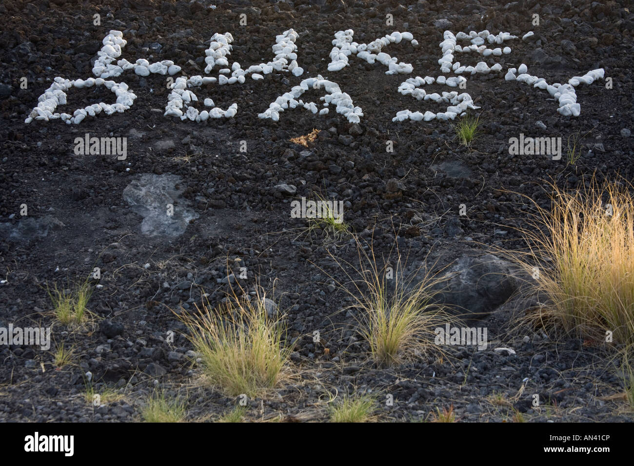 Lava stone graffiti in Kawaihae region of Hawaii's big island Stock ...