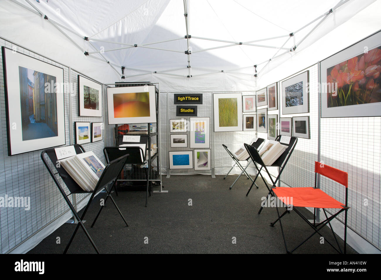 Art fair booth Stock Photo - Alamy