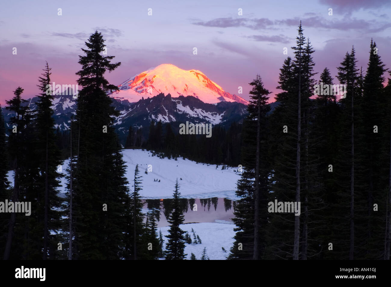 Mount Rainier Sunrise Stock Photo - Alamy