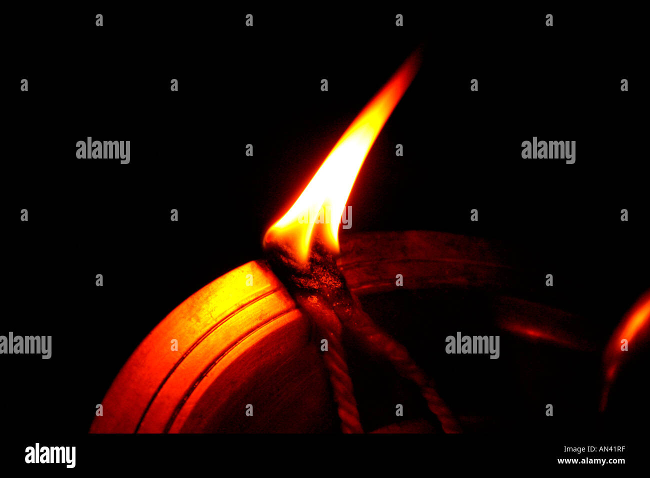 Flame from a traditional lamp in Kerala, India Stock Photo - Alamy