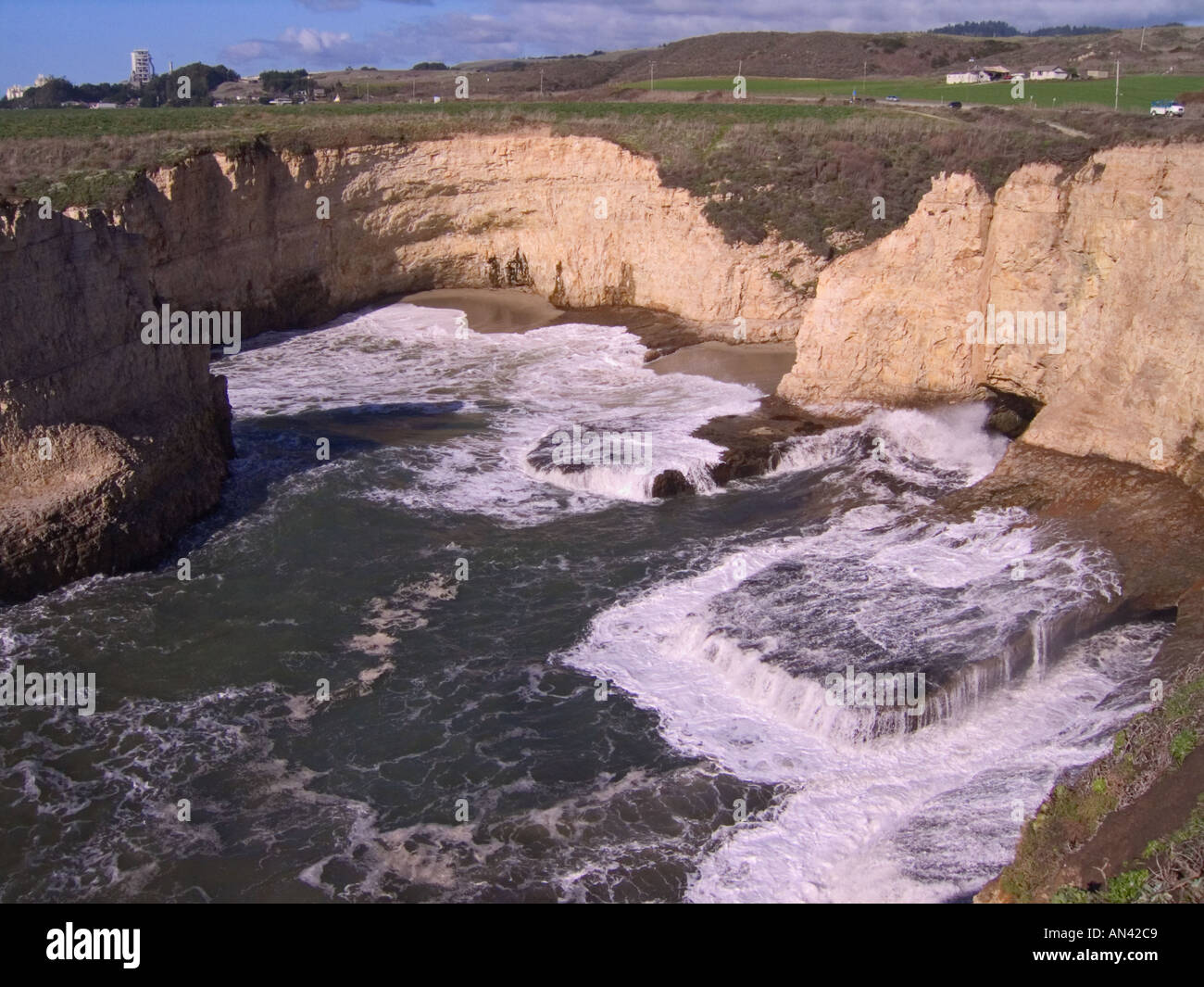California Santa Cruz County coastal inlet Stock Photo - Alamy