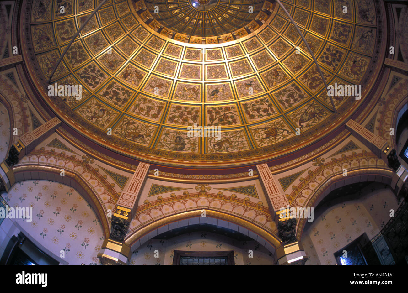 A ceiling of Castell Coch castle in South Glamorgan near Cardiff Stock ...