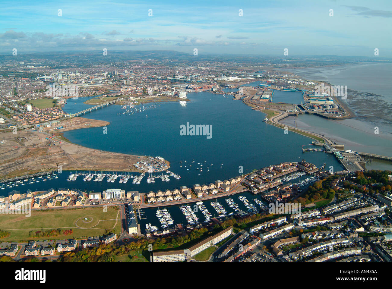 Aerial cardiff bay, uk hi-res stock photography and images - Alamy