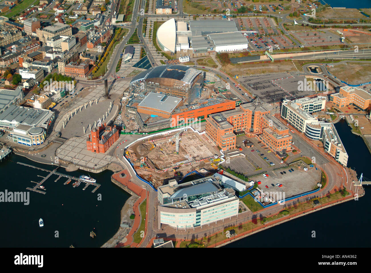Cardiff waterfront aerial hi-res stock photography and images - Alamy