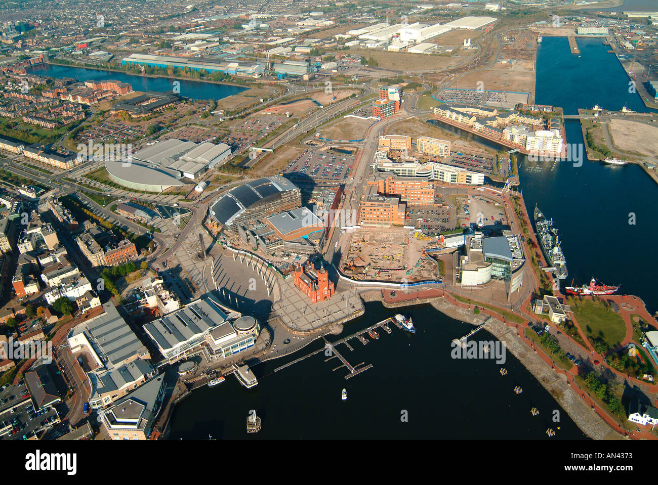 Aerial cardiff bay, uk hi-res stock photography and images - Alamy