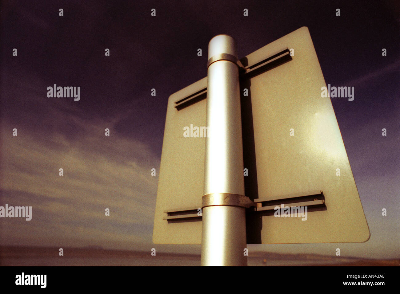 The back of a sign on the beach at Brean Sands Somerset England Stock ...