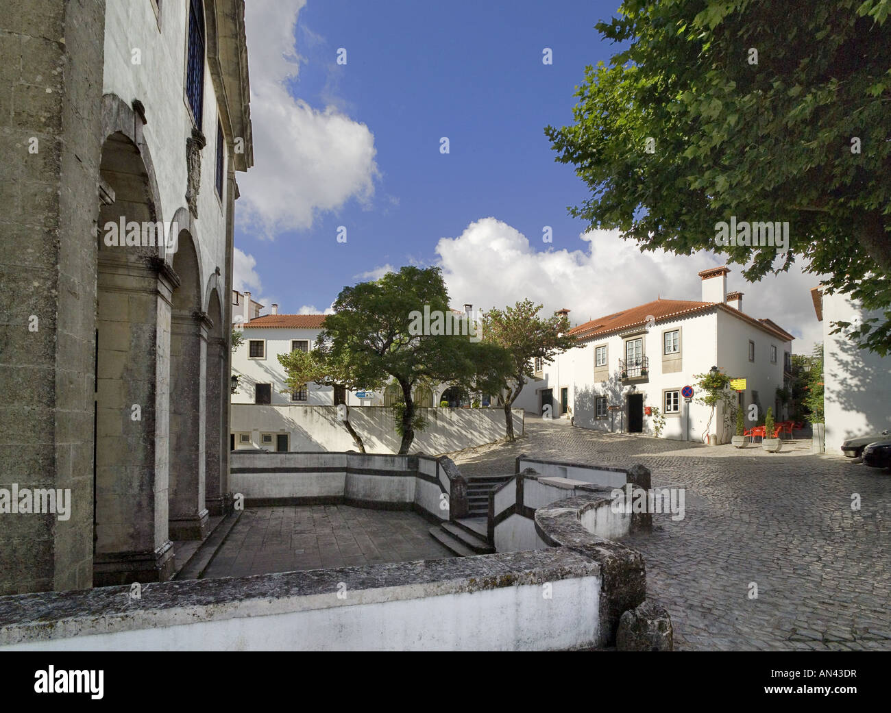 Ourem Village Square, In Front Of The Pousada Stock Photo - Alamy