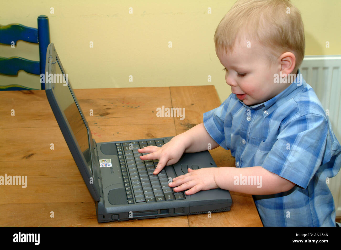 Little Boy using Laptop Computer Stock Photo - Alamy