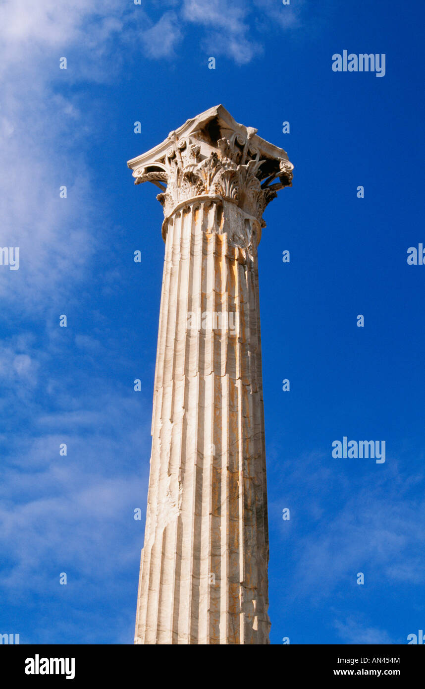 Corinthian column, Temple of Olympian Zeus, Athens, Greece Stock Photo ...