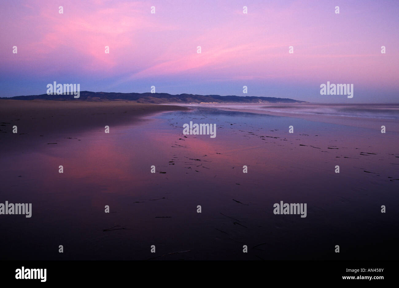 Sunset at Limantour Beach, Point Reyes National Seashore Stock Photo ...