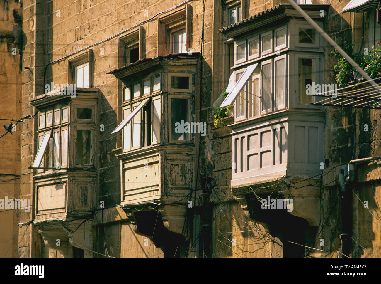 Traditional maltese balcony valletta malta hi-res stock photography and ...