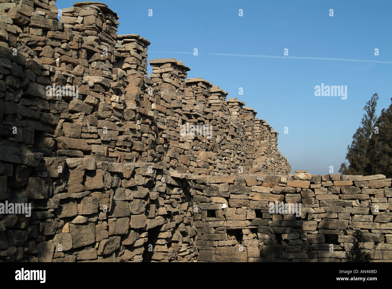 The relic of the Great Wall of the state of Qi in ancient China Stock ...