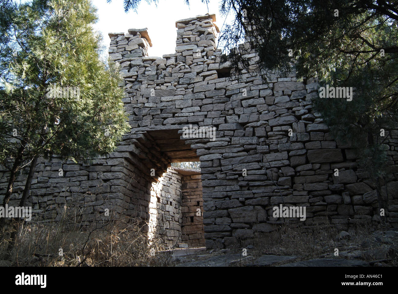 The relic of the Great Wall of the state of Qi in ancient China Stock ...