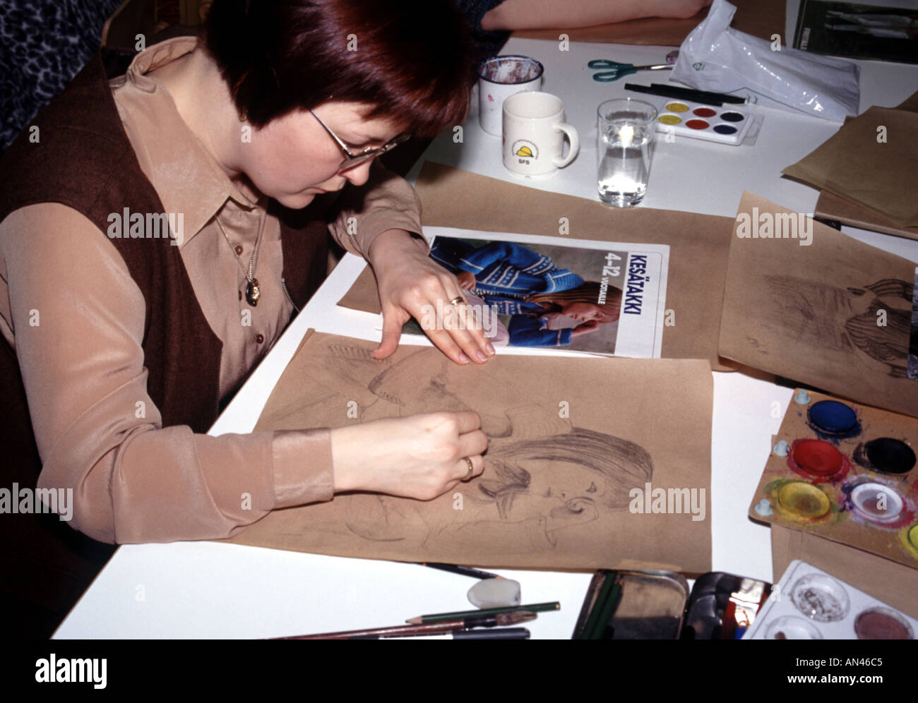 Art student drawing Finland Stock Photo - Alamy