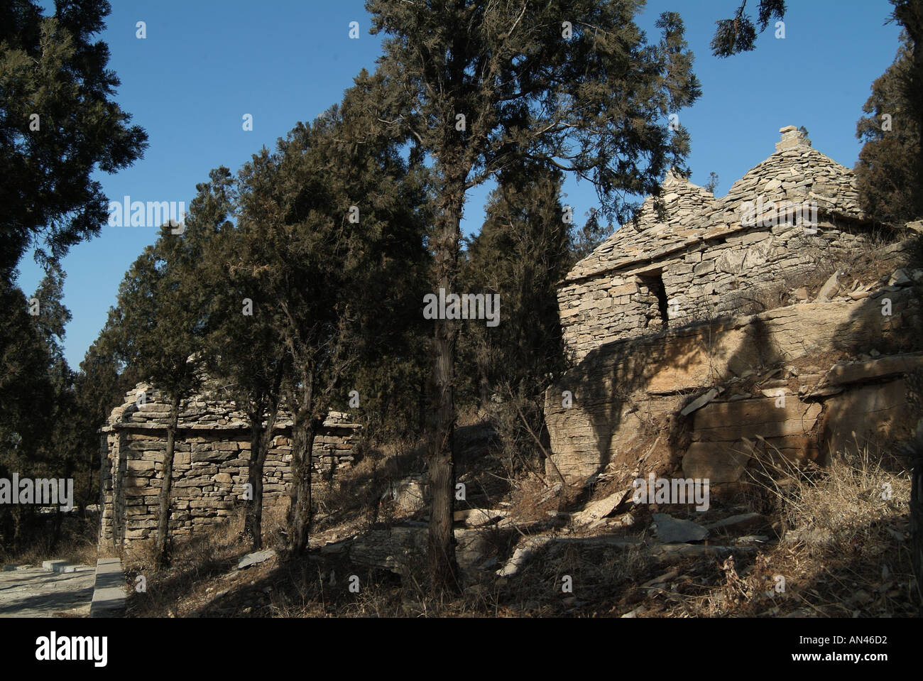 The relic of the Great Wall of the state of Qi in ancient China Stock ...