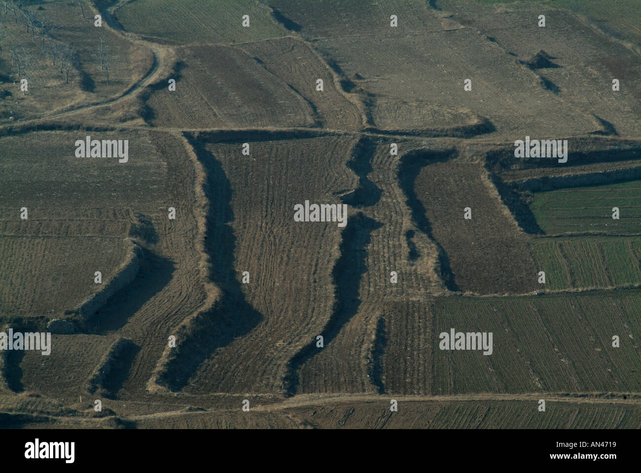 The relic of the Great Wall of the state of Qi in ancient China which ...
