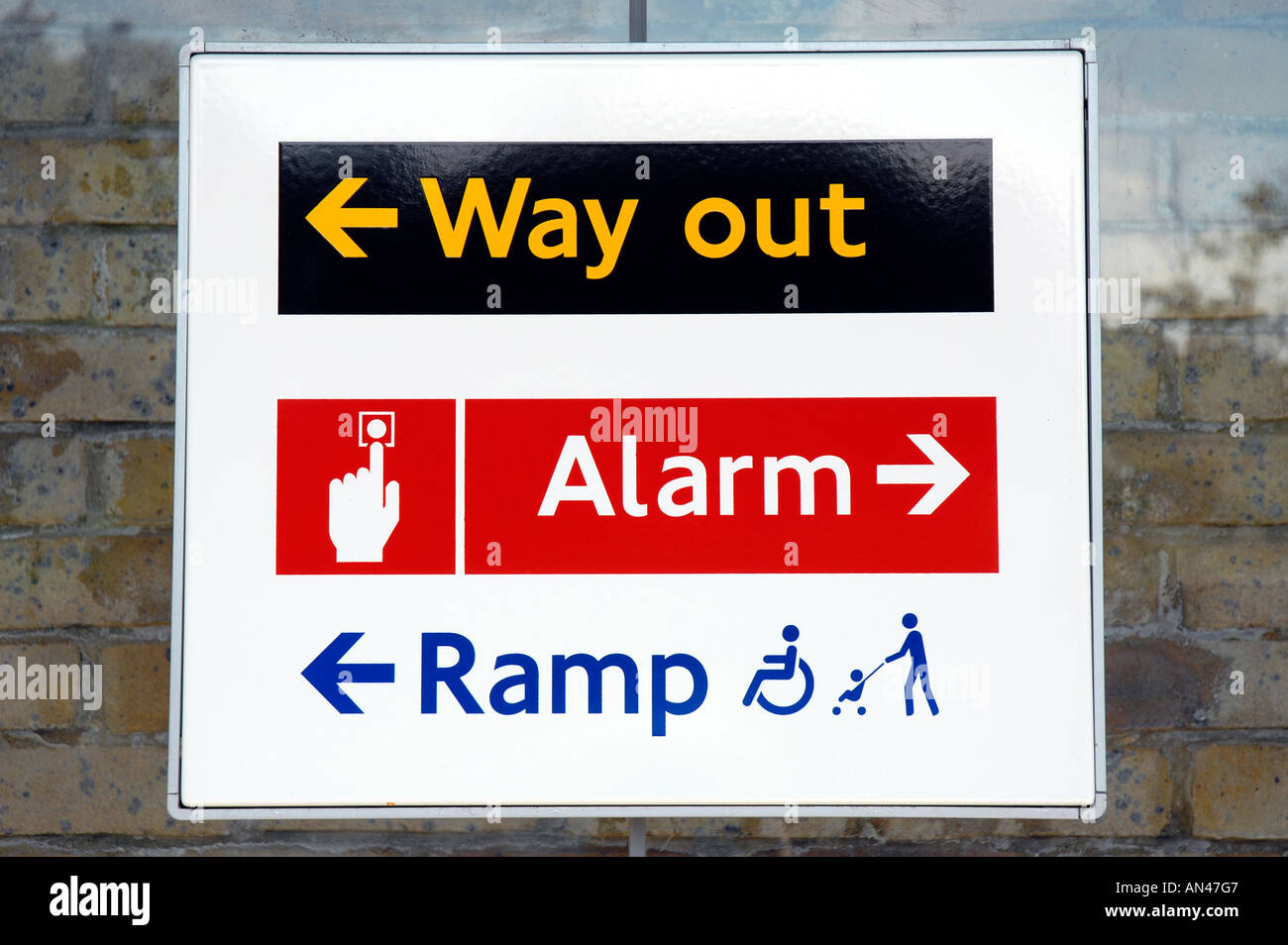 Way Out and other signage at a Docklands Light Railway station ...